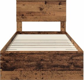 Rám postele s čelo Staré dřevo 90 x 190 cm Kompozitní dřevo 3410956