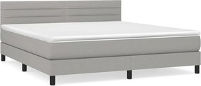 Box spring postel s matrací světle šedá 180 x 200 cm textil 3140153
