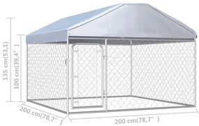 vidaXL Marketos Venkovní psí kotec se střechou 200 x 200 x 135 cm