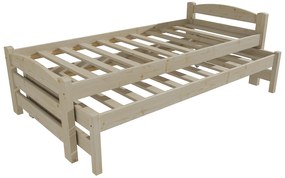Vomaks Dětská postel s výsuvnou přistýlkou DPV 025 Rozměr: 80 x 200 cm, Barva: surové dřevo
