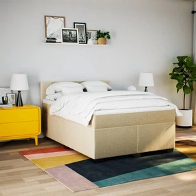 Box spring postel s matrací krémová 140x200 cm textil 3285916