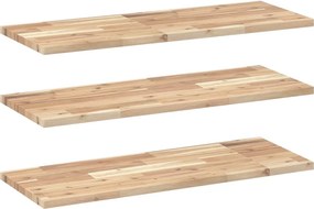 Plovoucí police 3 ks 100 x 30 x 2 cm neošetřené akáciové dřevo 3279377