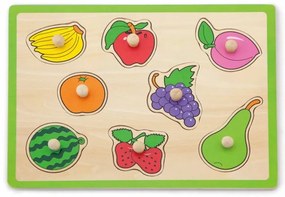 Dětské dřevěné puzzle s úchyty Viga Ovoce