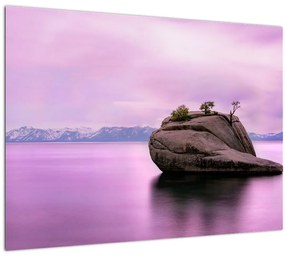 Skleněný obraz kamene v moři (70x50 cm)