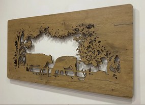 Li-Go "Kravičky" světelný obraz 230V 120x60 cm provedení povrchu: dub světlý
