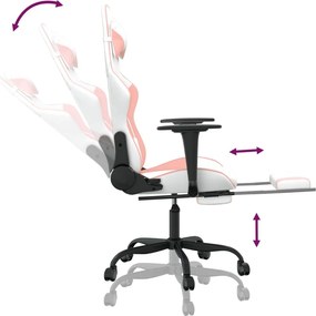 vidaXL Herní židle s podnožkou umělá kůže [3143662] Barva: Bílá a černá