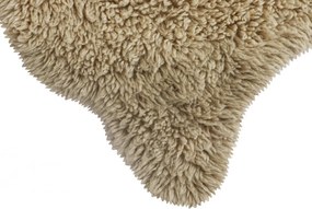 Vlnený koberec Woolly - Sheep Beige, 75x110 tvar kožušiny, béžová, obývacia izba, Lorena Canals
