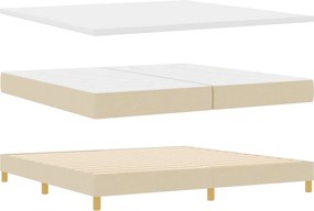 Postel s boxspringem s polštářem Krémová 200 x 200 cm textil 3338949