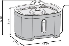Vodní fontána pro kočky psy automatická SPRINGOS PA0313