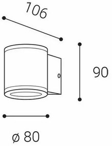 LED2 - Venkovní nástěnné svítidlo MIDO 1xGU10/50W/230V antracit IP54