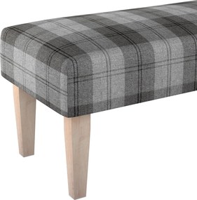 Dlouhá lavička 100x40cm barva šedá látka pletený vzor, vzorované