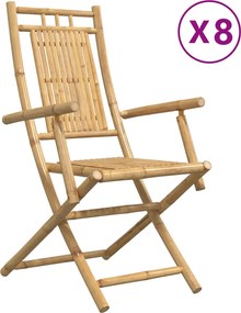 Skládací židle 8 ks 53x66x99 cm bambus 3278516