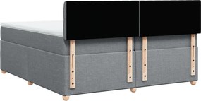 Box spring postel s matrací světle šedá 200 x 200 cm textil 3286794