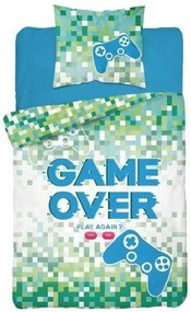 DETEXPOL Svítící povlečení Game Over Bavlna, 140/200, 70/80 cm