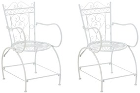 Kovová židle Sheela s područkami (SET 2 ks) - Bílá