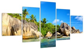 Obraz mořské pláže s palmami (125x70 cm)