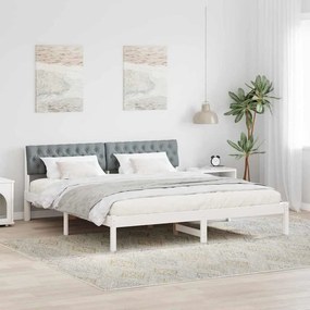 Rám postele s čelo Bílá a světle šedá 180 x 200 cm 3394347