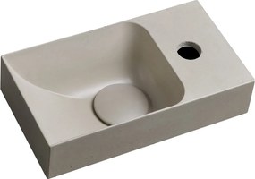 Sapho Sapho, PICCOLINO betonové umyvadlo 30,8x17cm, baterie vpravo, písková, PK30514