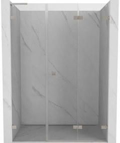 Mexen Lunar-F L sprchové dveře skládací pravé 120 cm, průhledné, kartáčovaný nikl - 836SL-120-050-97-00-P