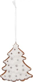 Závěsná dekorace zasněžený perníkový stromeček Frosted Ginger - 9*1*10 cm