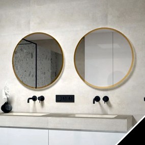 BPS-koupelny Zrcadlo v černém kovovém rámu s LED podsvícením po obvodu Nikoletta LED 17 BLACK Typ: bez vypínače, Rozměry (cm): 60x60 - (Nikoletta LED 17/60 BLACK)