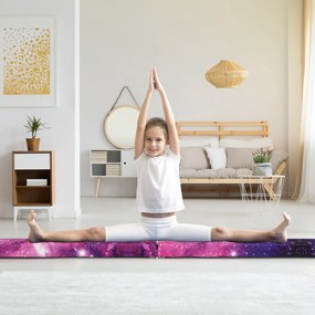 Costway 270 cm kladina dětská kladina skládací gymnastická kladina s – fialová