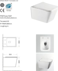 Závěsný set GEBERIT Duofix Basic+ WC mísa Erga Mery+ 51x36 cm + WC sedátko + splachovací tlačítko, bílá, GEBERIT-MERY-TO2-WH-SET1