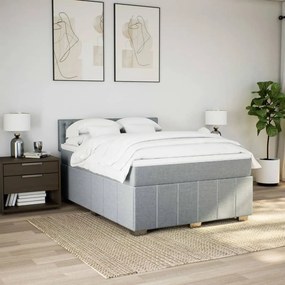 Box spring postel s matrací světle šedá 140 x 190 cm textil 3287077