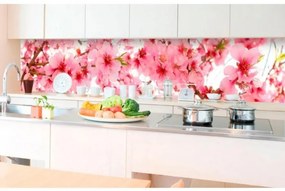DIMEX | Fototapeta do kuchyně Květy jabloní KI-350-054 | 350 x 60 cm | červená, bílá, růžová