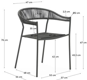 Šedé jídelní židle z umělého ratanu v sadě 4 ks Futadera – Kave Home