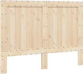 Rám postele s čelem bílý 140 x 200 cm masivní borové dřevo 3281540