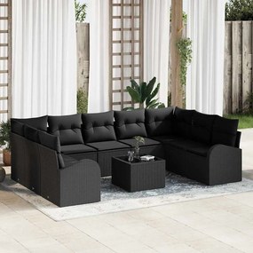 Set pohovek 10 ks Černá [Syntetika]: Poly Ratan 3346213