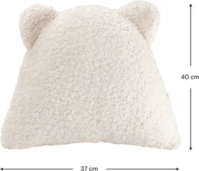 Krémový dětský pohovkový polštář z textilie bouclé Bear – Wigiwama