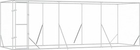Venkovní psí kotec stříbrný 6 x 2 x 2 m pozinkovaná ocel 3190459