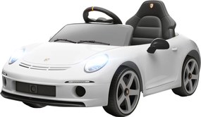 AIYAPLAY dětské auto 3-5 let s oficiální licencí RUF GT, dálkové ovládání, bezpečnostní pás a hudba, bílé