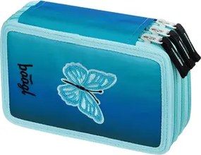 BAAGL Školní penál třípatrový Butterfly GRS