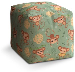 Sablio Taburet Cube Roztomilé opičky: 40x40x40 cm