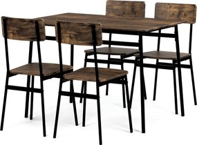 Jídelní set CORTINA 1+4 - old wood 2 / černé kovové nohy
