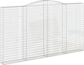 Klenutý gabionový koš 400 x 30 x 220/240 cm pozinkované železo 153531