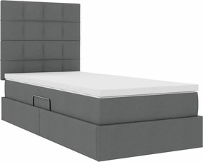 Postel s úložným prostorem a matrací Tmavě šedá 90 x 190 cm 3371749