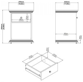 Tvilum Noční stolek Norby 330 bílá