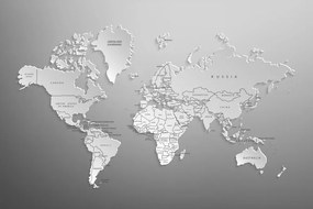 Obraz na korku černobílá mapa světa v originálním provedení