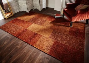 Kusový koberec Manhattan Patchwork Chenile Terracotta, 155x230, oranžová, chodba / predsieň, Flair Rugs