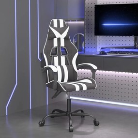 Herní židle černá a bílá umělá kůže 3143823