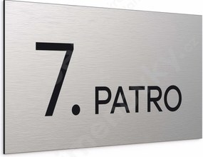 ACCEPT Označení podlaží "7. PATRO" - stříbrná tabulka - černý popis