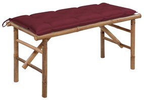 Skládací zahradní lavice s poduškou 118 cm bambus 3063873