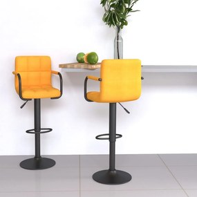Barové židle 2 ks hořčicově žluté textil 334642