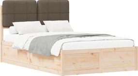 Rám postele s čalouněným čelem s čelo Taupe 120 x 200 cm 3405540