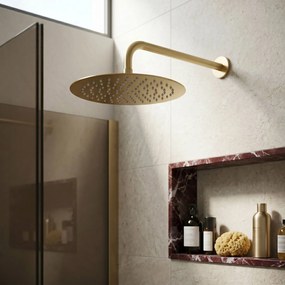 Rea Rea, kulatá dešťová sprchová hlavice, JS-P014BG, 30cm, zlatá matná, REA-P8604