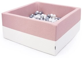 Ajababy Bazének pink/bílá eco kůže + 200 míčků